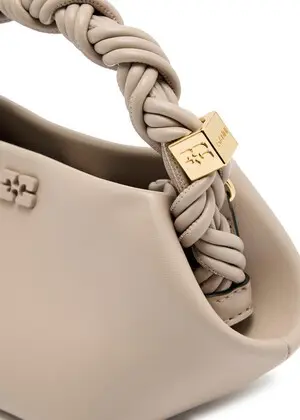GANNI Bou Mini Leather Top Handle Bag - Grey