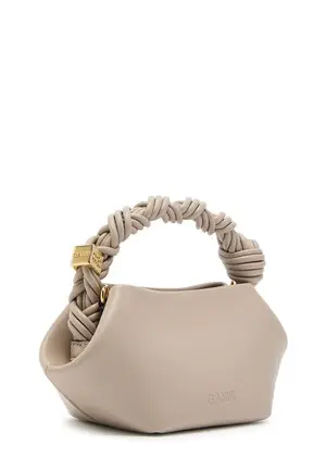GANNI Bou Mini Leather Top Handle Bag - Grey