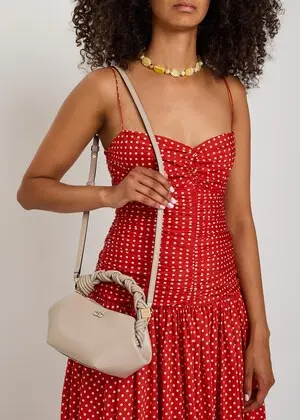 GANNI Bou Mini Leather Top Handle Bag - Grey