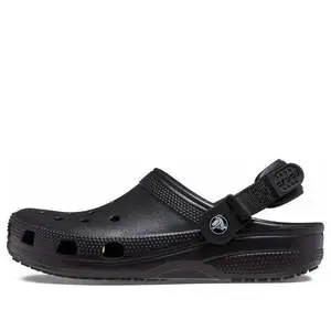 CROCS Adjustable Strap Clogs - Black