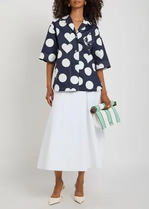 Jacquemus La Chemise Marin Polka Dot Cotton-poplin Shirt - Navy