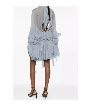 Chloé Ruffled Sheer Mini Dress