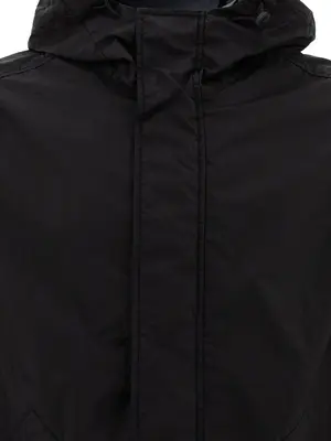 Stone Island Hooded Jacket With Compass Patch - Black