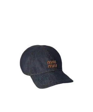 Miu Miu Baseball Cap With Logo Detail - Blue/brandy