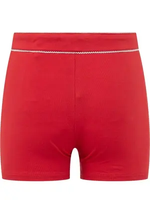 MARINE SERRE Ribbed Jersey Drawstring-waist Mini Shorts