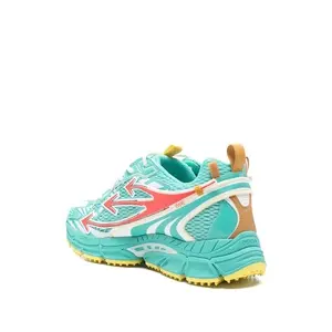 Off-White Round Toe Lace-up Sneakers - Multicolor