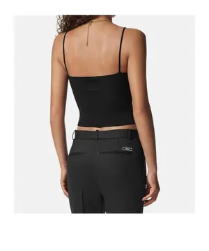 Versace Safety Pin Detailed V-neck Knitted Top