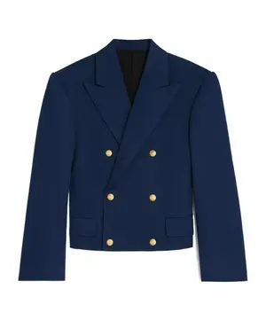 Celine Diagonal Wool Double-breasted Blazer