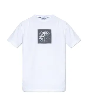 Stone Island Logo Printed Crewneck T-shirt