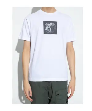Stone Island Logo Printed Crewneck T-shirt