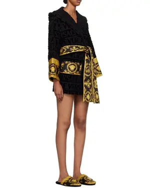 Versace Baroque Printed Belted Waist Robe