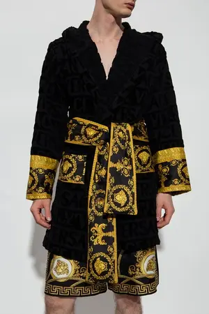 Versace Baroque Printed Belted Waist Robe