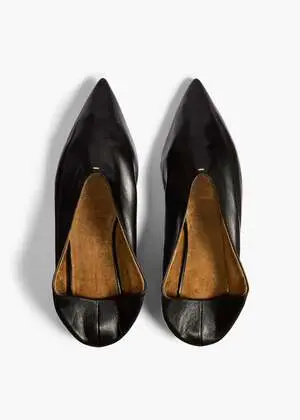 Khaite Miriam Ballerina Flat In Glazed Leather - Black