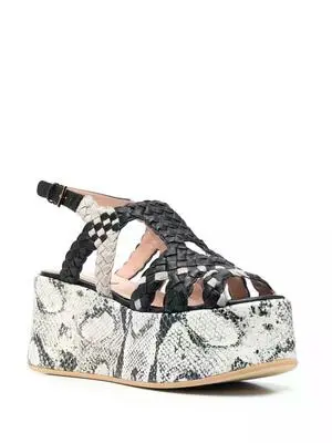 Alberta Ferretti Snakeskin Print Platform Sandals
