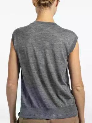 Another Tomorrow Sleeveless Crew Neck Top