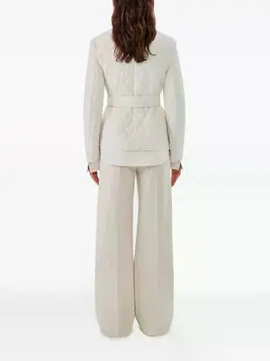 Another Tomorrow Diamond-quilted Belted Puffer Jacket