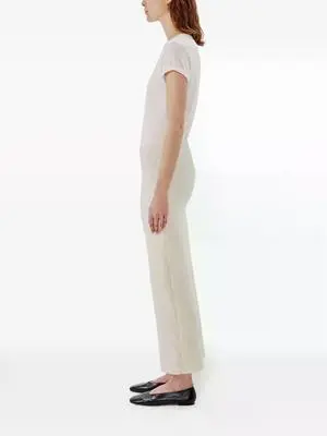 Another Tomorrow Ribbed Knit Cropped Trousers