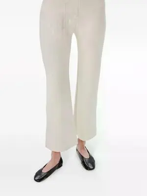Another Tomorrow Ribbed Knit Cropped Trousers