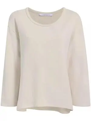 Another Tomorrow Scoop-neck Jersey Top