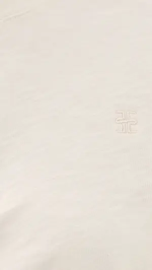 Eterne Cropped Half-zip Sweatshirt With Embroidered Logo - Bone