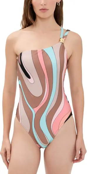 L'Agence Abstract Print One-piece Swimsuit - Multi