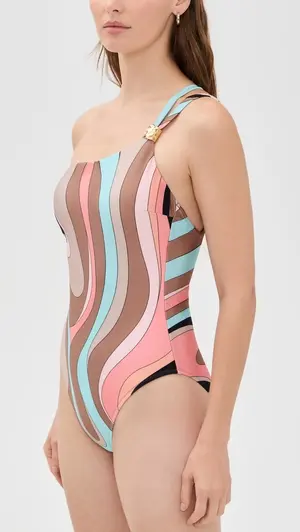 L'Agence Abstract Print One-piece Swimsuit