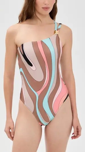L'Agence Abstract Print One-piece Swimsuit