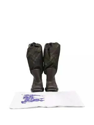 Burberry Check Print Wedge Boots