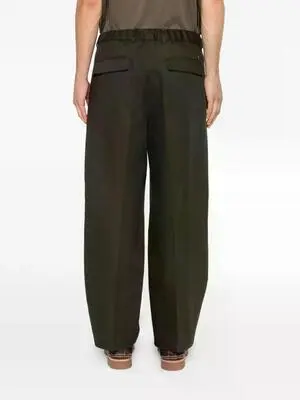 Herno Pleated Wide-leg Trousers In Dark
