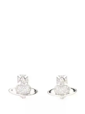 VIVIENNE WESTWOOD Agnatha Rhinestone Orb Earrings - Silver