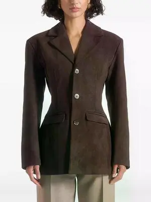 Manière De Voir Cinch-waist Wide-shoulder Blazer