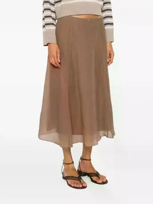 Brunello Cucinelli Sheer Panelled Skirt
