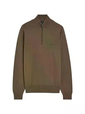 Emporio Armani Logo Embroidered Half-zip Sweater