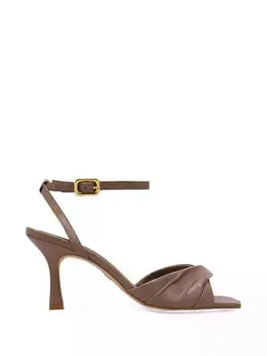 ANDREA CARRANO Ruched-strap Sandals - Brown