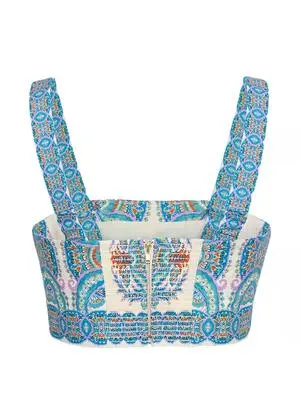 Cara Cara Helena Paisley-print Cropped Top