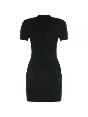 Alexander Wang Ruched Sleeve Logo Print Dress