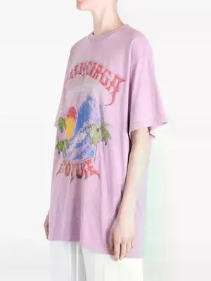Balenciaga Oversized Graphic Print T-shirt - Pink