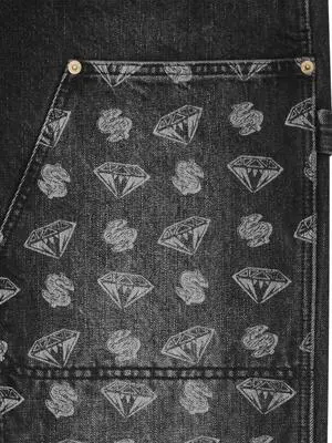 BILLIONAIRE BOYS CLUB Diamonds & Dollars Logo Carpenter Jeans