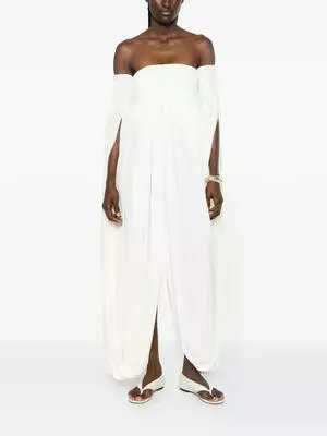 Coperni Off-shoulder Maxi Dress - White