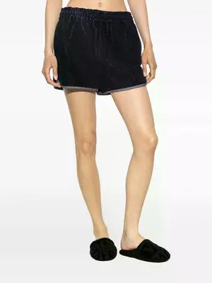 Versace Logo-embroidered Terry Shorts - Blue
