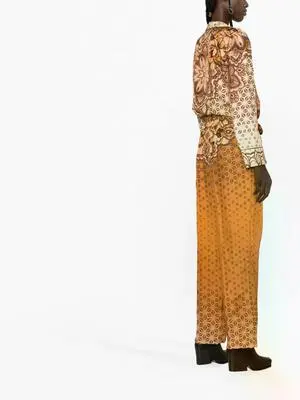 Alberta Ferretti Silk Mandala Print Jumpsuit