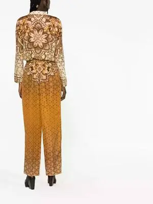 Alberta Ferretti Silk Mandala Print Jumpsuit