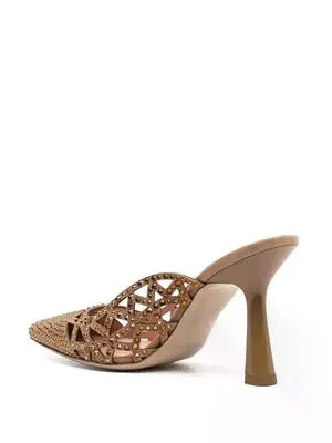 Alberta Ferretti Crystal-embellished Mules