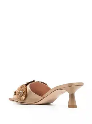 Alberta Ferretti 55mm Floral Appliqué Leather Sandals