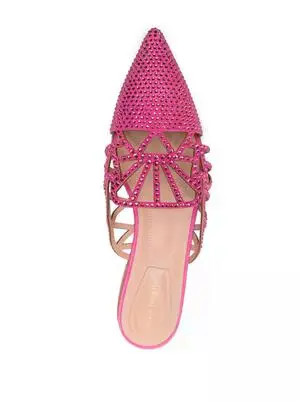 Alberta Ferretti Pointed-toe Crystal-embellished Mules
