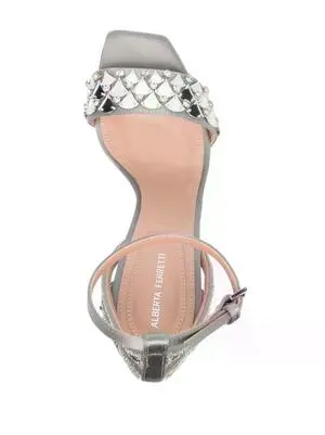 Alberta Ferretti Crystal-embellished Leather Sandals