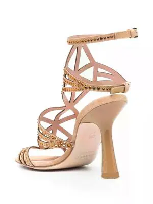 Alberta Ferretti 105mm Metallic Square-toe Sandals - Brown