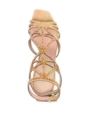 Alberta Ferretti 105mm Metallic Square-toe Sandals