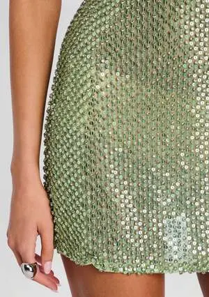 Retrofete The Theolonia Sequin Mini Dress - Matcha