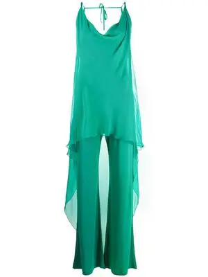 Alberta Ferretti Sleeveless High-low Layered Jumpsuit - Green